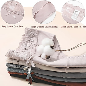 BIONEK Womens Underwear Cheeky Cotton,Bikini Panties Hipster Briefs Lace Soft Breathable 3/4/6 Pack S-XL