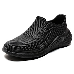 lozoye Professional Chef Clogs for Men Non Slip Oil Water Resistant Food Service Work Sneakers Comfort Casual Shoes (Numeric_10) Black