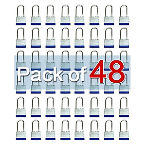 1 Laminated keyed Padlock (1-9/16", 40mm), keyed Alike Locks, Long Shackle, Pack