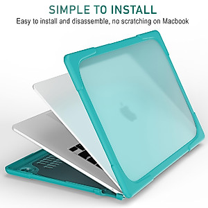 May Chen for MacBook Air 15 inch Case M2 A2941 / M3 A3114 Chip 2023 2024, Heavy Duty Shockproof Protective Hard Shell with Keyboard cover for Fold Kickstand, Blue