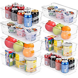 Utopia Home Set of 11 Organizers-8 Pantry Organizers (4 Large & 4 Small Drawers) & 3 Stackable Tea Bag Organizer Box with Clear Top Lids - Plastic Storage Racks for Freezers, Kitchen and Cabinets
