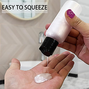 DNSEN 5 Pack 3.4 oz Travel Bottles for Toiletries TSA Approved Leakproof Plastic Empty Travel Size Bottles Containers with Labels