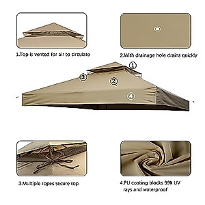 SCOCANOPY 8'x8' Gazebo Replacement Top for Model L-GZ385PST A101003000
