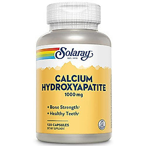 Solaray Calcium Hydroxyapatite 1000mg | Highly Advanced Calcium Supplement to Help Support Healthy Bones & Teeth, Nerve & Muscle Function | 120 Caps
