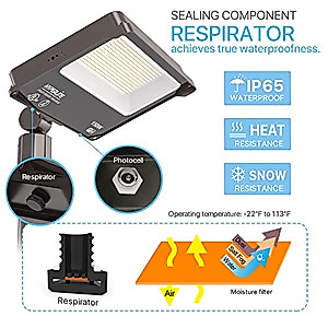 HYPERLITE LED Parking Lot Light 150W with Dusk to Dawn Photocell, 5000K Outdoor Commercial Area Lighting with UL Certified, IP65 Waterproof LED Pole Light with Adjustable Slip Fitter mounting