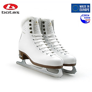 Botas - Fleece Cuff/Figure Ice Skates for Women, Girls/Color: White, Size: Adult 7.5