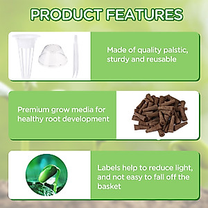 130pcs Seed Pod Kit for Aerogarden, Liquid Plant Food Hydroponic Pods Supplies Grow Cilantro Herbs Garden Pods Kit Indoor with 50 Grow Sponges,14 Grow Baskets, 50 Pod Labels, 14 Grow Domes, 2 Tweezers