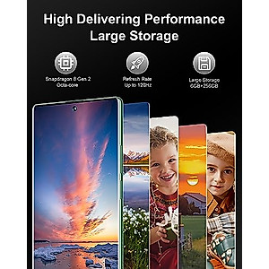 5G 4G Unlocked Cell Phones,6G+256GB Dual Sim Smartphone, C21 Unlocked Mobile Phone with 7.3inch Waterdrop Screen, Android Phone 24+64 MP | 7300mAh | Fingerprint Lock & Face ID | US Version (green)