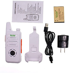 WLN KD-C1 KD-C1plus Mini Handhel Porable Two Way Radio UHF Transceiver Walkie Talkie with Dock Charger White