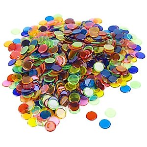 Royal Bingo Supplies 1000 Pack of Bingo Chips (Mixed) – Bulk Set of ¾-inch Translucent Markers for Bingo, Counting & Game Tokens, Great for Bingo Halls & Large-Size Games