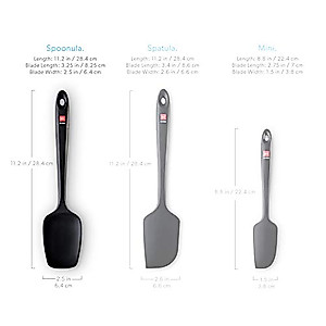 DI ORO Seamless Series Silicone Spoon Spatula - BPA Free Pro-Grade Non-Stick 600ºF Heat-Resistant Rubber Spoonula - Versatile Silicone Kitchen Scraper Utensil for Baking and Cooking (Black)