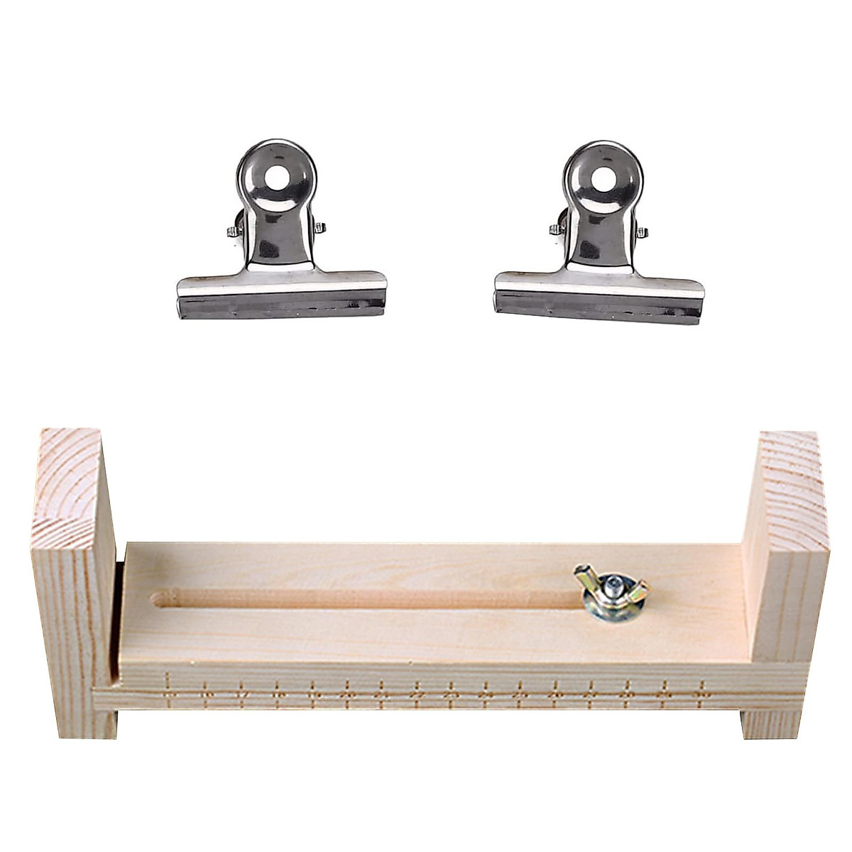 RUIFUU Wood Jig Bracelet Maker, Adjustable Paracord Jig Bracelet Making Kit U Shape Clear Scale Bracelet with 2 Clamp Hand Knitting Bracelet Jig Bracelet Braiding Tool for Jewelry Making