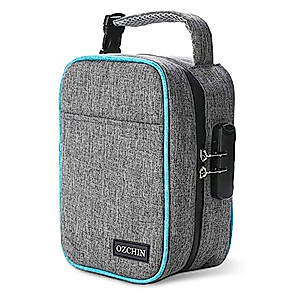 OZCHIN Large Storage Bag with Combination Lock for Lunch, File Organizer Case Container for Medicine, Travel