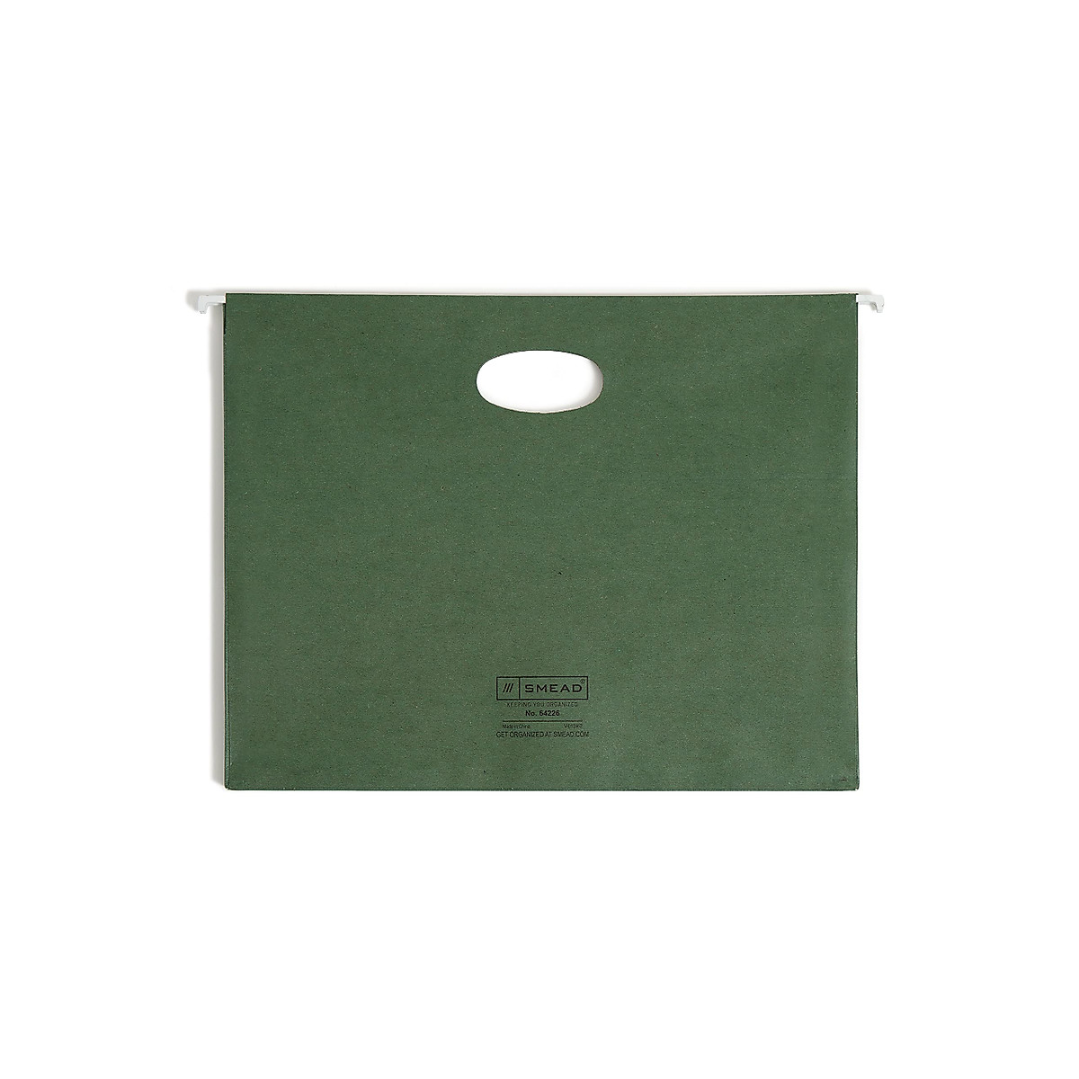 Smead 100% Recycled Hanging Pocket with Full-Height Gusset, 3-1/2" Expansion, Letter Size, Standard Green, 10 per Box (64226)