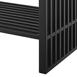 Modway Gridiron 48" Stainless Steel Bathroom Vanity Cabinet, 48 Inch, Black