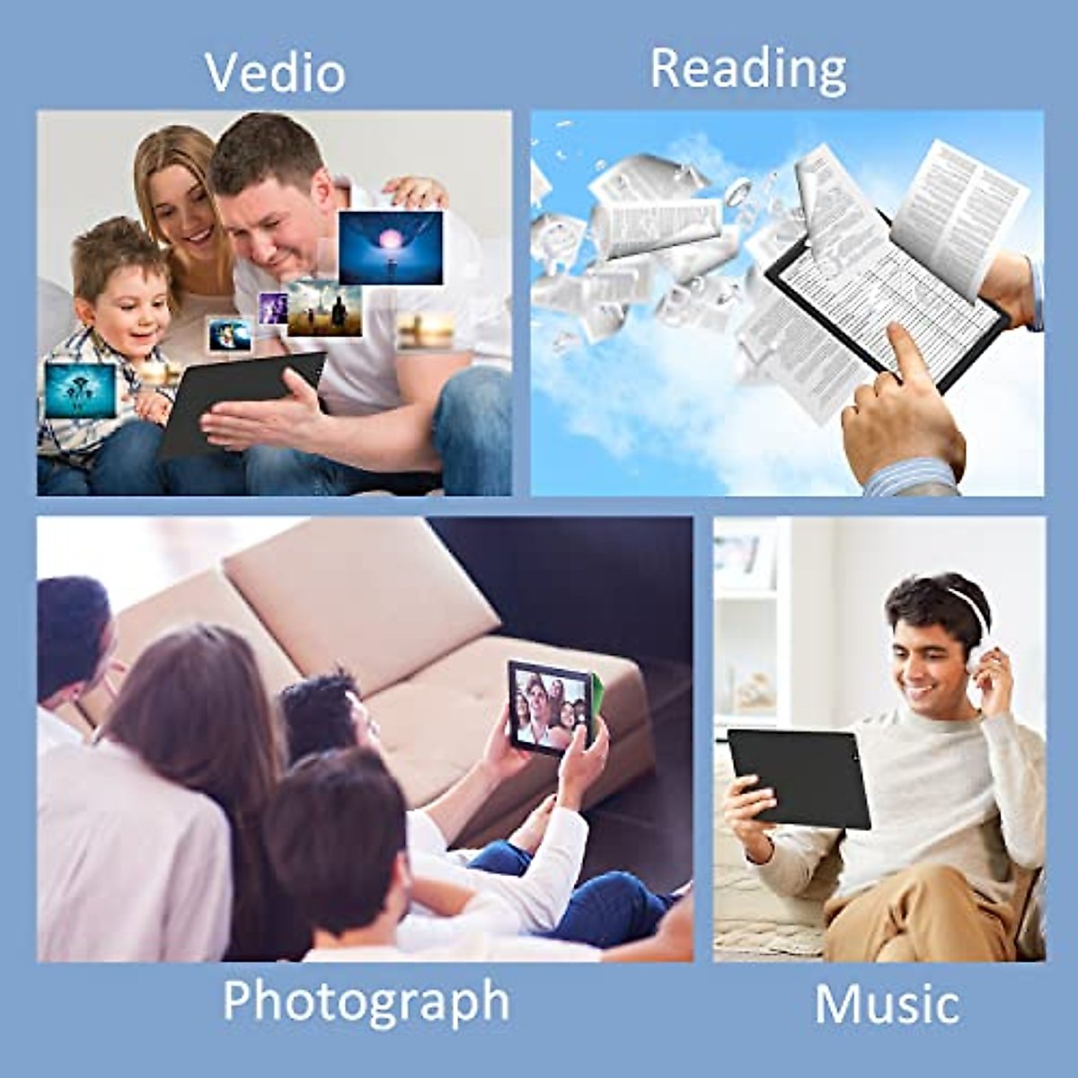 Tibuta Tablet 10" Android 11.0 Tablets, 2GB RAM 32GB ROM, Quad Core Processor, IPS HD Display, 5.0MP Front + 8.0MP Rear Camera, 2022-E100 Bluetooth Tablets, Wi-Fi Tablet, 6000mah Battery