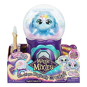 Magic Mixies Magical Misting Crystal Ball with Interactive 8 inch Blue Plush Toy and 80+ Sounds and Reactions
