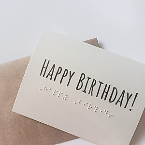 Braille Greeting Card Happy Birthday Blind Low Vision Card for Men Women Kids A2
