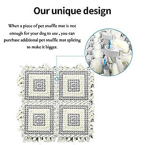 LIVEKEY Pet Snuffle Mat for Dogs, Dog Feeding Mat, Nosework Training Mats for Foraging Instinct Interactive Puzzle Toys (Gray&White) (Gray&White)
