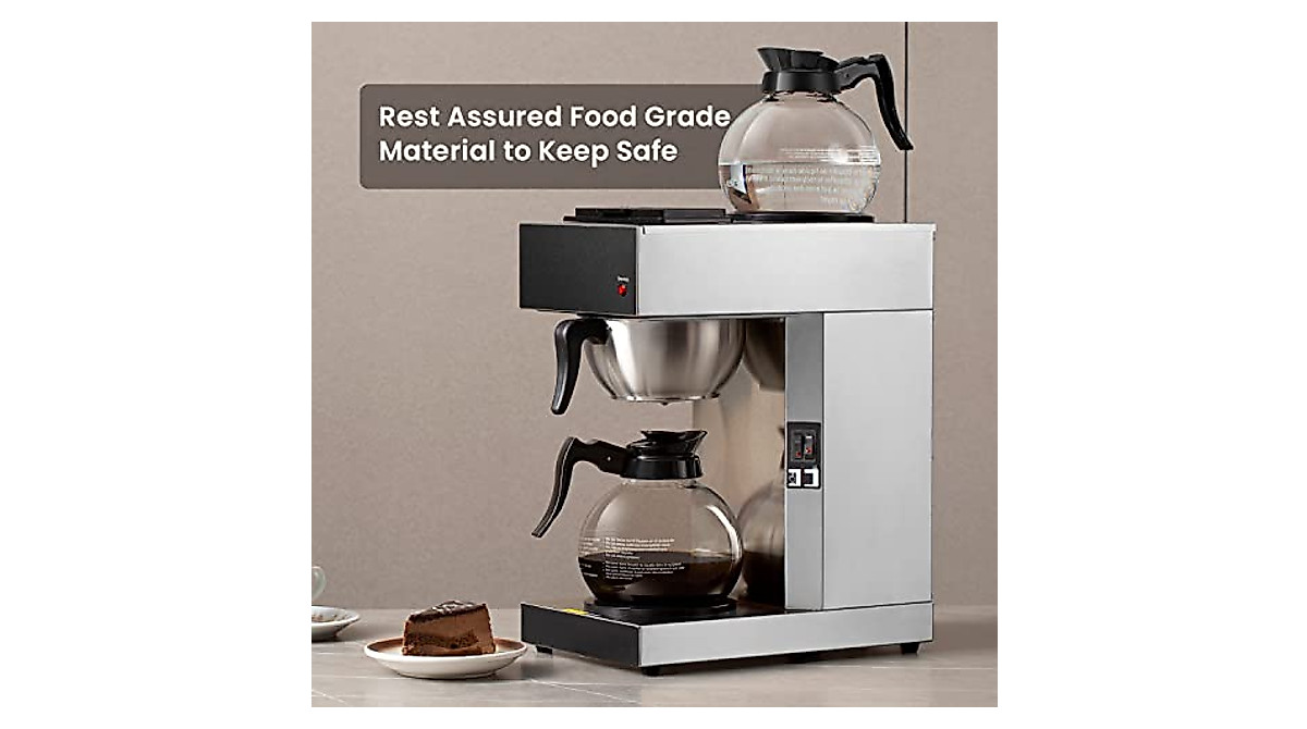 SYBO 12-Cup Commercial Coffee Maker - Fast, Reliable & Stainless Steel