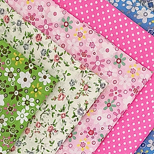 Cartisanat Fat Quarters Fabric Bundles，12 Pcs (20in x 20in / 50cm x 50cm) Sewing Patterns Quarter Precut Fabrics for Quilting Squares Scraps TOP Cotton Material Bundle Patchwork DIY Crafting Floral B
