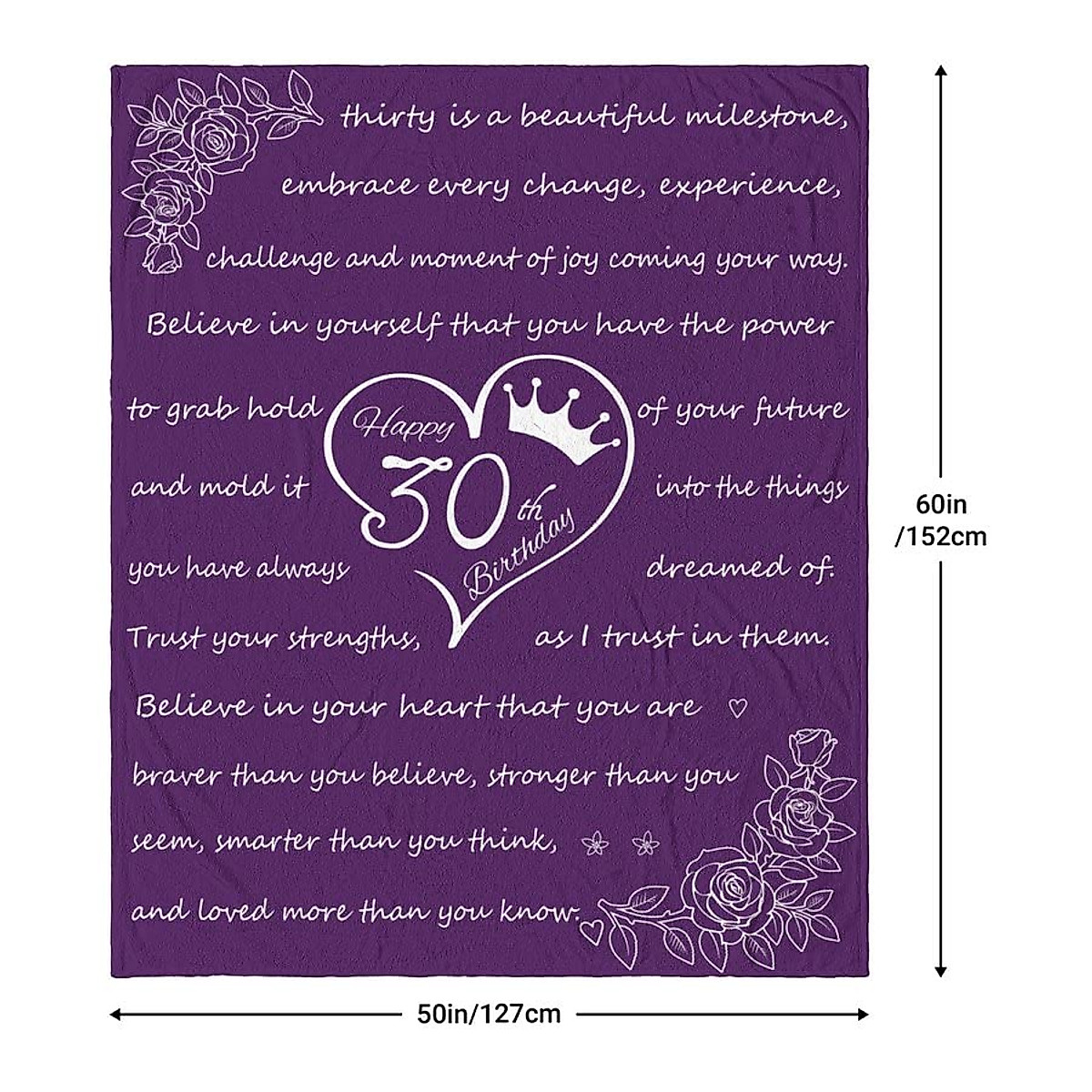 Happy 30th Birthday Gifts for Her/Him, 30th Birthday Gifts for Women/Men,30 Year Old Birthday Gifts for Women/Men, Best Birthday Gifts, 1993 30th Birthday, Unique 30th Birthday Gifts Blanket 60”x50”