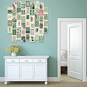 Menoeceus 50PCS Sage Green Room Decor Wall Collage Kit Aesthetic Pictures, Preppy Room Decor for Teen Girls Bedroom, Aesthetic Posters Wall Art Pictures for Teen Bedroom Dorm 4 x 6 Inches