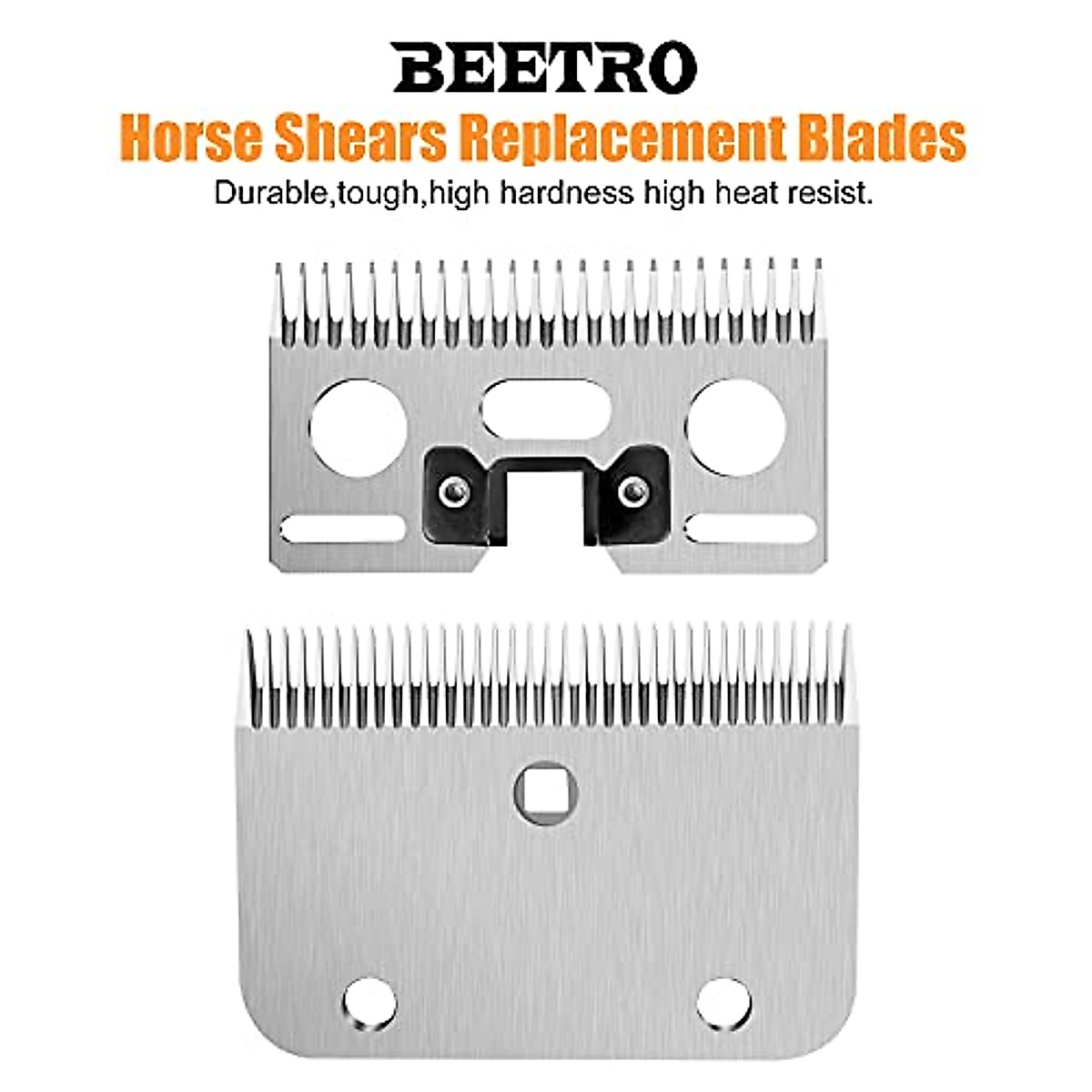 BEETRO 24 and 35 Teeth Horse Shears Replacement Blades, Professional Stainless Steel Clipper Blades for Horse Equine Goat Pony Cattle