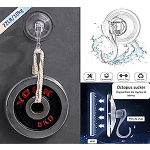 LMI LOVE MORE IDEA Suction Cup Hooks Large Clear Reusable Heavy Duty Hanger Strong Hooks for Bathroom 、Kitchen、Window、Glass and All Smooth Surface Inside and Outside (L-10pack)…