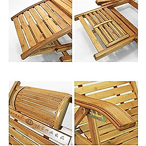 Lounge Chair, Recliner Camping Chairs Garden Loungers Folding Chair Bamboo Recliner Folding Rocking Chair - Balcony Home Lounge Chair, Adjustable Backrest Elderly Chair, Portable Outdoor Sun Lounger (
