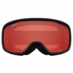 Giro Roam Asian Fit Ski Goggles - Snowboard Goggles for Men, Women & Youth - Black Wordmark Strap with Amber Scarlet/Yellow Lenses