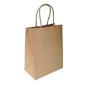 Flexicore Packaging Brown Kraft Paper Bags Size: 8 Inch X 4.75 Inch x 10.25 Inch | Count: 50 Bags | Color: Brown
