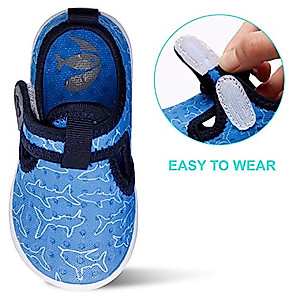 FEETCITY Water Shoes for Baby Boys and Girls Barefoot Aqua Socks Quick Dry Beach Swim Pool Shoe Blue Shark 6-12 Months Infant
