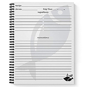 Gotcha Covered Notebooks Softcover Favorite Recipes 8.5" x 11" Spiral Recipe Notebook/Journal, 120 Recipe Pages, Durable Gloss Laminated Cover, Black Wire-o Spiral. Made in the USA