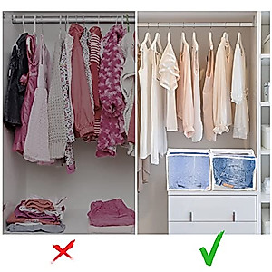 WXJ13 3 PCS Wardrobe Clothes Organizer Jeans Compartment Storage Box 7 Grids Folding Clothes Drawer Mesh Separation Organizer Washable Storage Containers Bedroom Closet for T-shirt Jeans, White