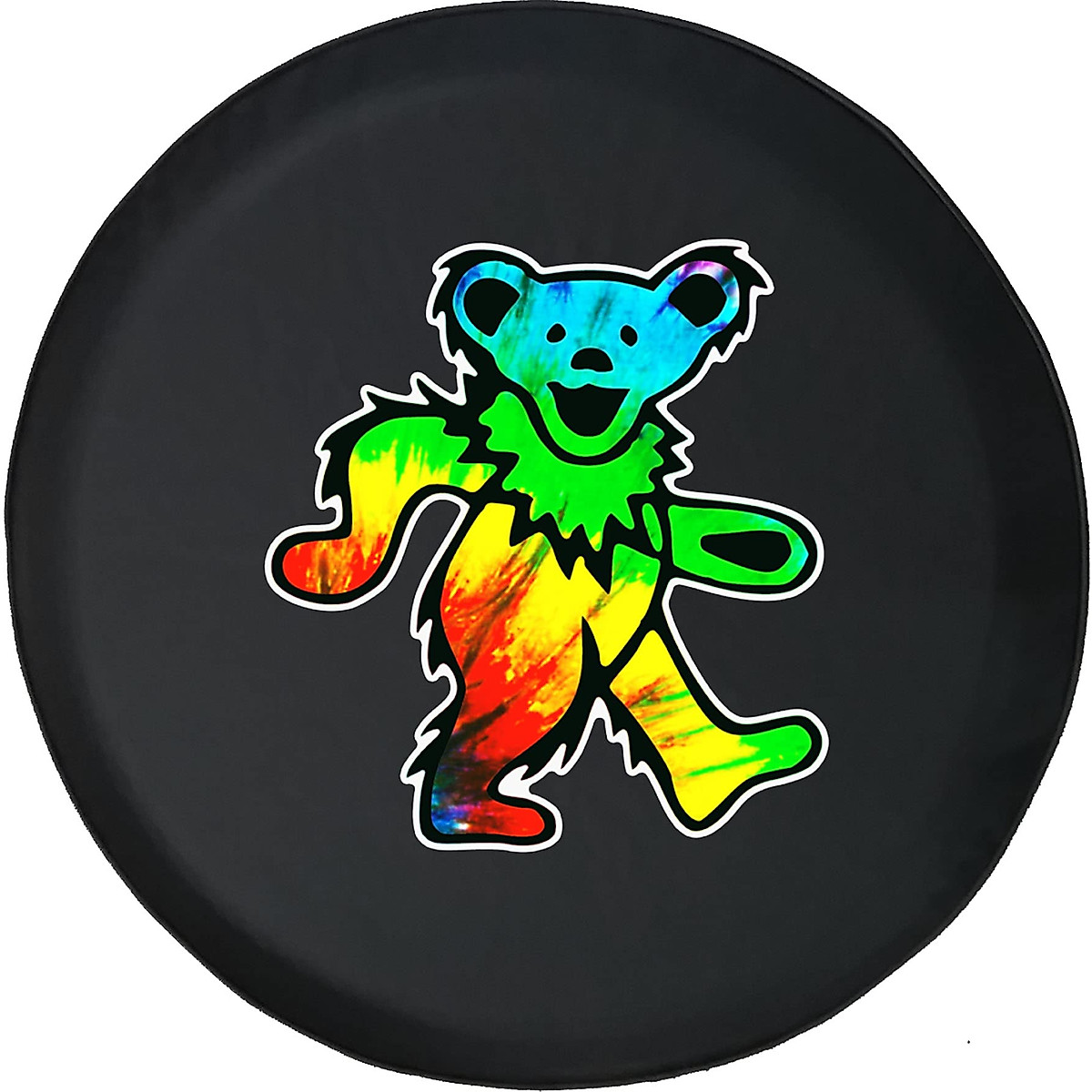 Camper Tire Covers Hippie Dancing Bear Custom Car Spare Tire Covers Size 30 to 31 Inch