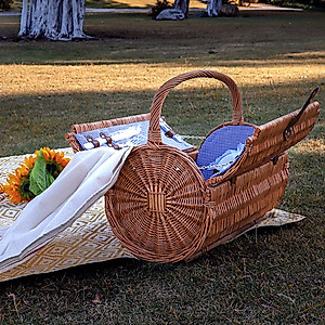 CYXI Grill Accessories,Picnic Basket,BBQ Tools Set, 13PCS Stainless Steel Grilling Kit for Travel, Picnics, RVs, Camping, BBQs, Parties and More