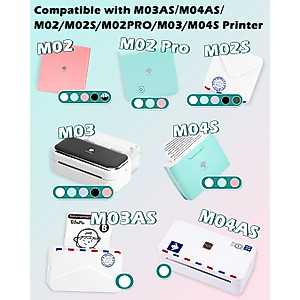 Phomemo Transparent Adhesive Thermal Sticker Paper 50mm, Compatible With Phomemo M02/M02S/M02 PRO/M03/M03AS/M04S/M04AS Mini Thermal Printer, Black Text, 3 Rolls