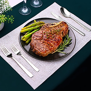 Utopia Kitchen 24 Piece Silverware Set Service for 4, Flatware Set with Steak Knives, Stainless Steel Utensil Sets, Mirror Polished Cutlery Set for Home, Kitchen, Restaurant, Dishwasher Safe - Silver