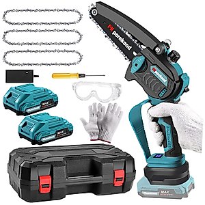 PKperekond Mini Chainsaw Cordless, Mini Chainsaw 6 Inch Cordless with 1200W Brushless Motor, Mini Chainsaw Battery Powered with Auto Oiler, Portable Electric Handheld Chainsaw for Courtyard and Garden