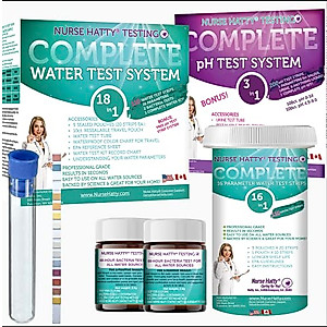 110ct - 18in1 Complete Premium Water Test Kit w 3in1 pH Kit & 2 Bacteria Tests | High-performance Strips Detect 18 Most Common Parameters for Drinking, Aquarium, Pool, Well, Lake & Tap for Home/Travel