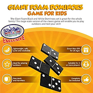 Mɑtty's Toy Stop Deluxe Giant 7" EVA Foam Dominoes Double Six, 28 Piece Set
