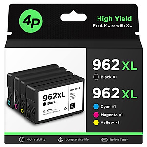 Yocare 962xl 962 XL Combo Pack Ink Cartridges Replacement for 962XL Compatible with Officejet 9010 9015 9025 9012 9013 9016 9019 9018 9020 Printer (Black & Cyan & Magenta & Yellow)-4 Packs