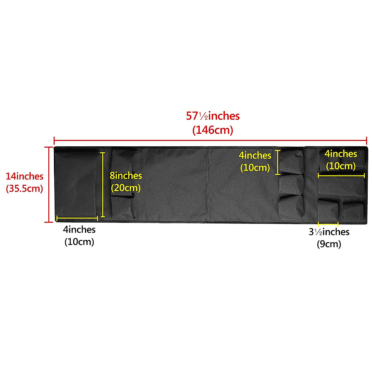 Kingshion Fridge Dust Cover Top, Mini Fridge Caddy Organizer, 14" Width Refrigerator Storage Bag with Extra 12 Pockets for Dorm Office Pantry, Flatware, Utensils, Spice, Cutlery, Napkin, Daily Stuff