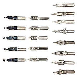 Gullor Calligraphy Pens Set - Dip Pen Handcrafted Calligraphy Set with 18 Nibs, Gold