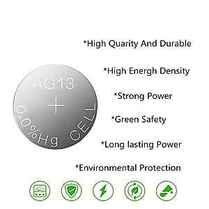 SKOANBE 20PCS AG13 LR44 A76 SR44 303 357 1.5V Button Coin Cell Battery