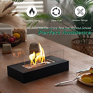 BRIAN & DANY Tabletop Fire Pit, Portable Table Top Firepit Indoor & Outdoor Fireplace, Ethanol Table Top Fire Pit Bowl Gift for Mom