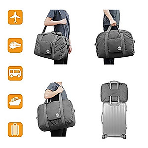 WANDF For Spirit Airlines Personal Item Bag 18x14x8 Foldable Travel Duffel Carry on Weekender Overnight for Women Men
