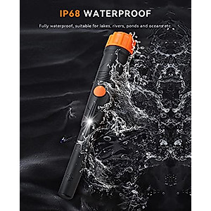 SUNPOW Metal Detector Pinpointer IP68 Waterproof Handheld Pin Pointer Wand with Belt Holster Treasure Hunting Tool Accessories, Buzzer Vibration Sound (Three Mode)