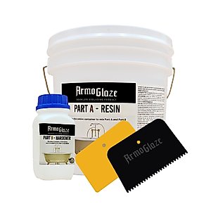 armoglaze Bathtub Refinishing Kit – Made in the USA, Odorless Epoxy Coating for DIY Reglazing of Porcelain, Fiberglass, and Cast Iron – Durable, Self-Leveling Finish – 2.7 kg